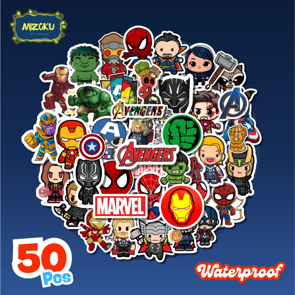 Jual STICKER PACK ANTI AIR AVENGERS CUTE UNTUK SCRAPBOOK | TUMBLER | HP ...