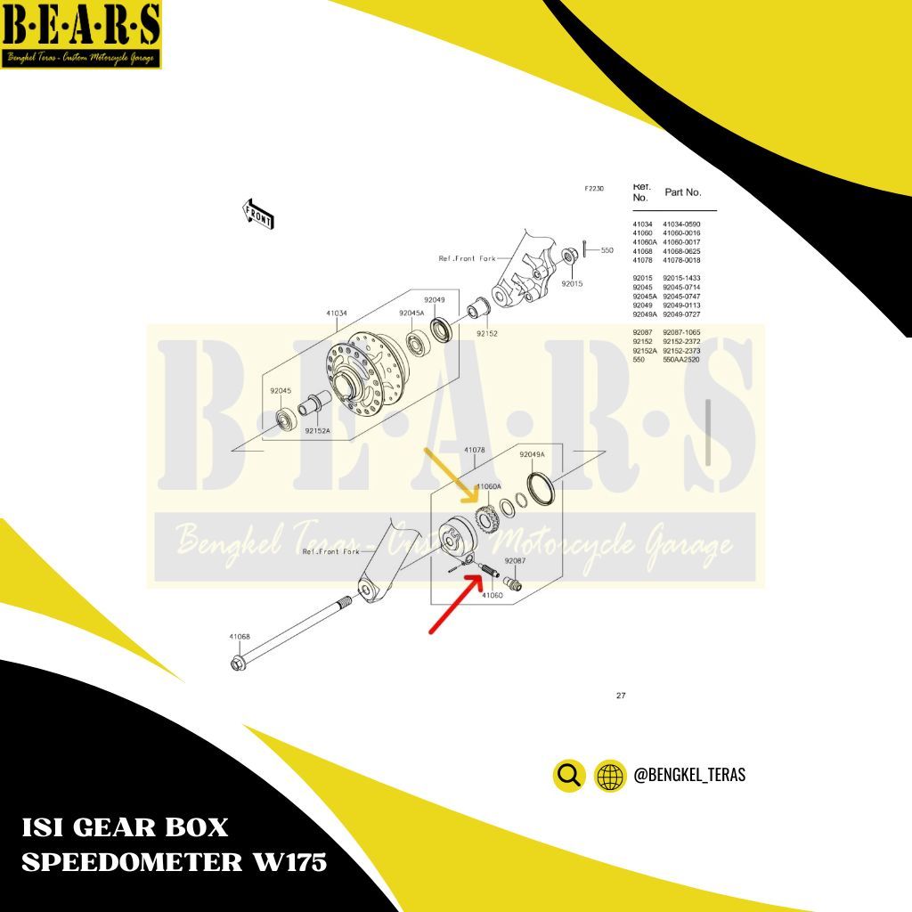 Jual isi Gearbox speedometer part W175 | Shopee Indonesia