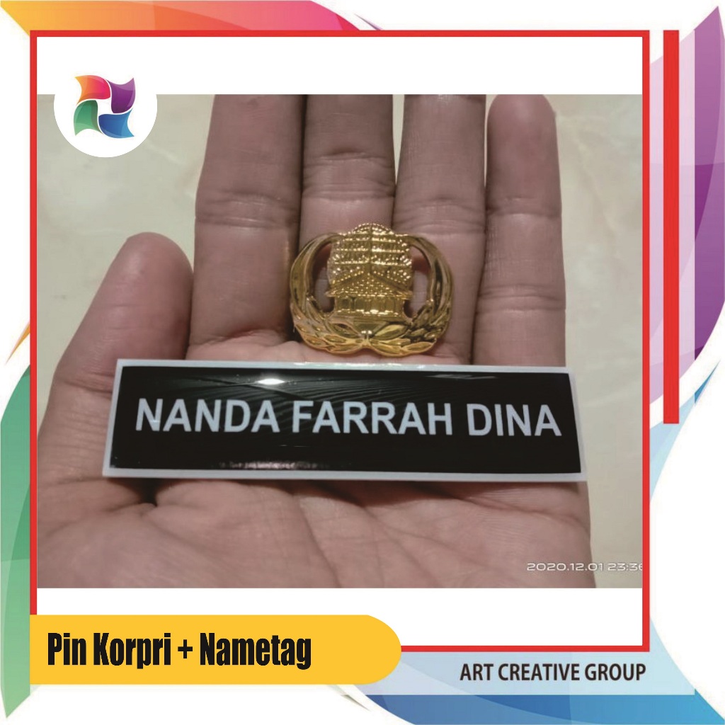 Jual Paket Name Tag ASN dan pin korpri | Shopee Indonesia