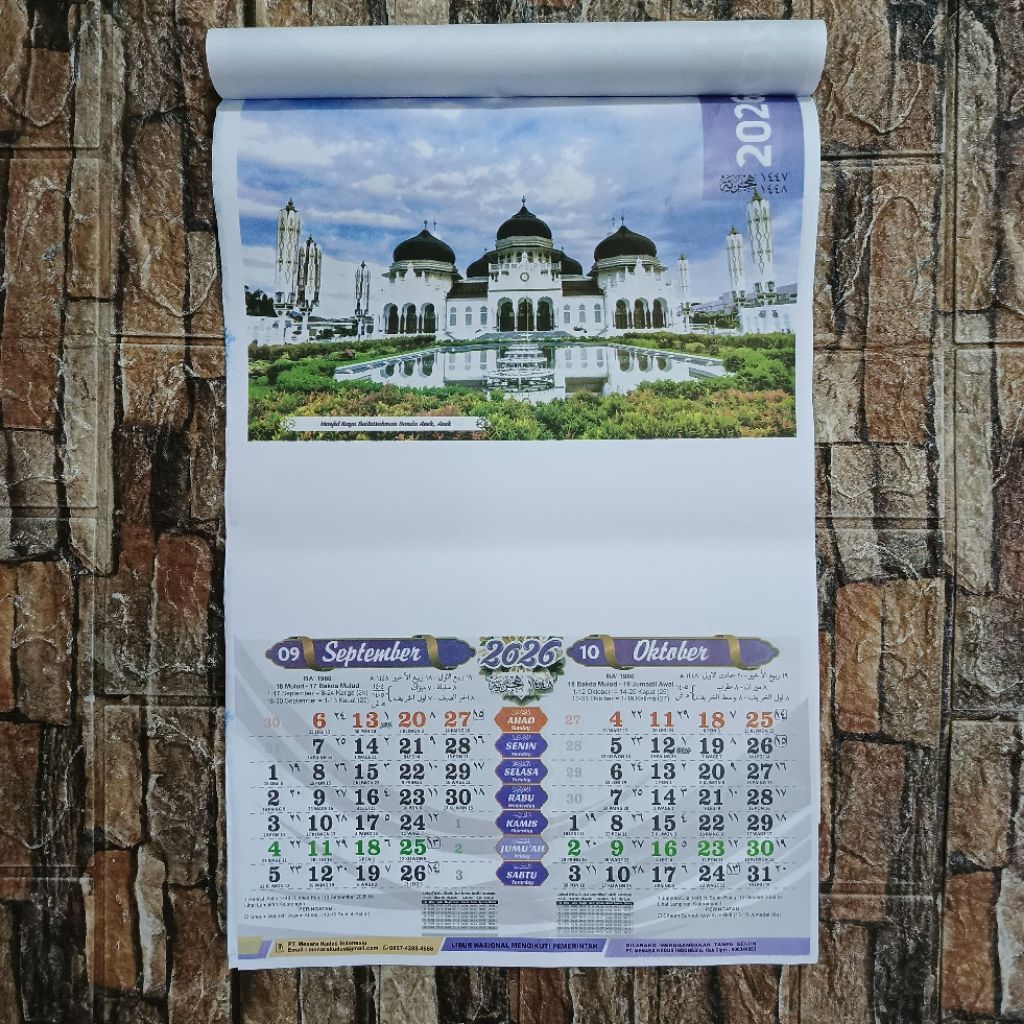 Jual Almanak Kalender Dinding Hijriyah Mesjid Kudus Tahun 2026 Kalender ...