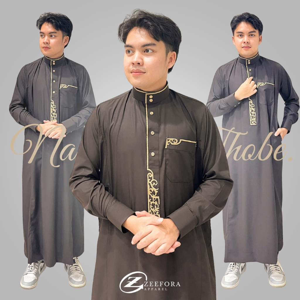 Jual Zeefora Gamis Nabawi Jubah Saudi Premium Thobe Dewasa Kancing Snap ...