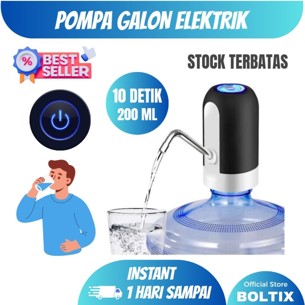 Jual BOLTIX Pompa Galon Elektrik Otomatis – Dispenser Air USB Charge ...