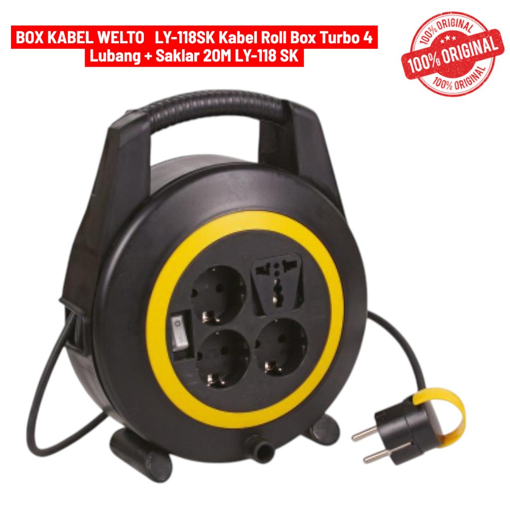 Jual Kabel Box Kabel Roll Yunior + Saklar 20 Meter SNI Tahan Panas ...