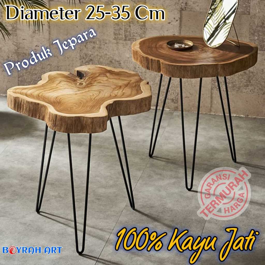 Jual Meja Mini Ukuran 30-35cm dari Akar Kayu Jati Alami - Cocok untuk ...