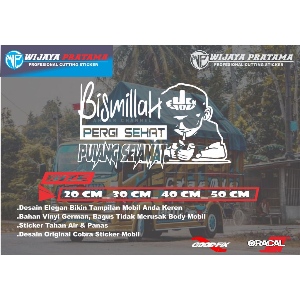 Jual STICKER STIKER KACA MOBIL BISMILLAH PERGI SEHAT PULANG SELAMAT ...