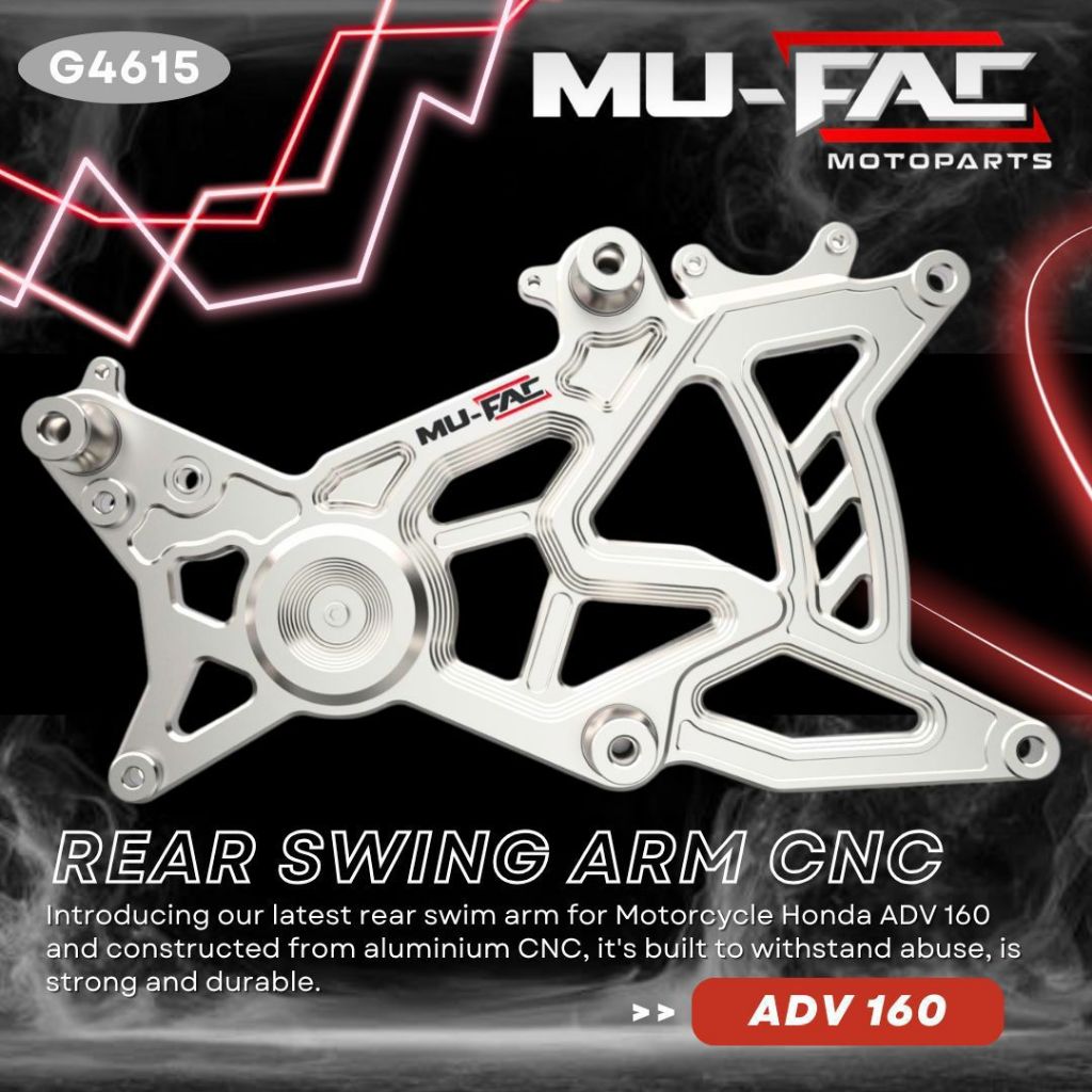 Jual Swing Arm Full CNC G4615 Mufac Motor ADV 160 Silver Only | Shopee ...