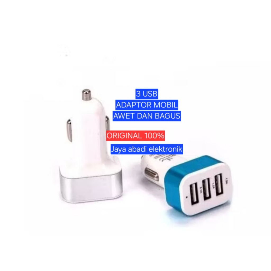 Jual H23 KEPALA CAS BATOK CASAN ORI 100% CAR CHARGER MOBIL 3 USB PORT ...