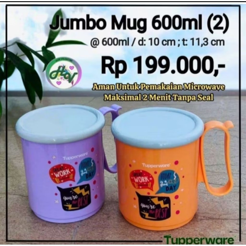 Jual ORI-New Tupperware Jumbo Mug 600ml l | Shopee Indonesia