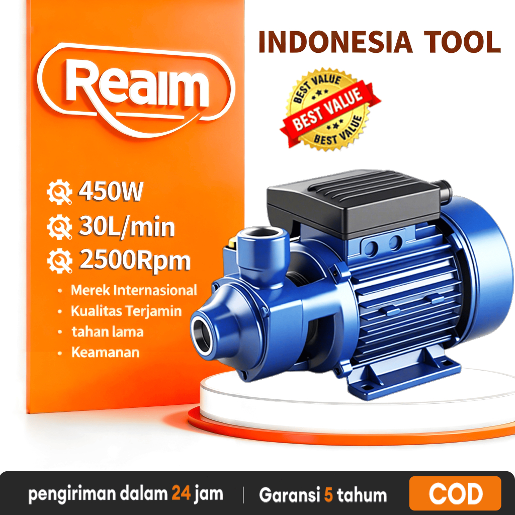 Jual REAIM Pompa Air Jet Pump 450W Otomatis - Daya Dorong 40M, Pompa ...