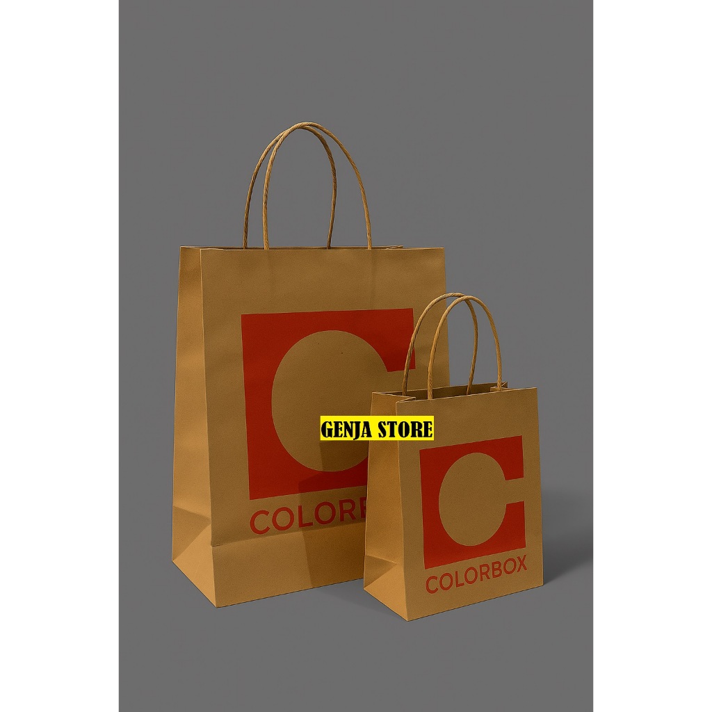 Jual Paper Bag Color Box Coklat Logo Merah Tas Kado dan Hadiah | Shopee ...