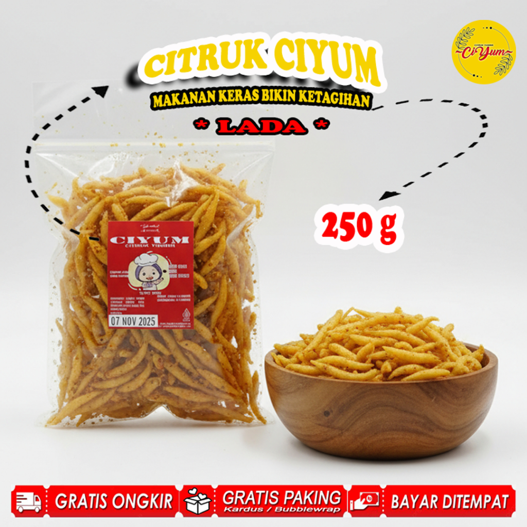 Jual CITRUK CIYUM 250 GRAM LADA ( PEDAS ) SNACK CEMILAN MAKANAN RINGAN ...