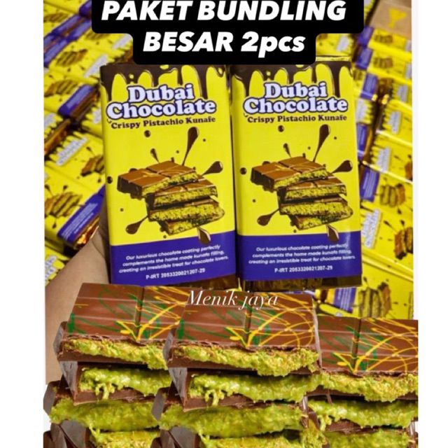 Jual PAKET HEMAT ISI 2 BESAR/JUMBO!! Coklat Dubai Pistachio Kunafa ...
