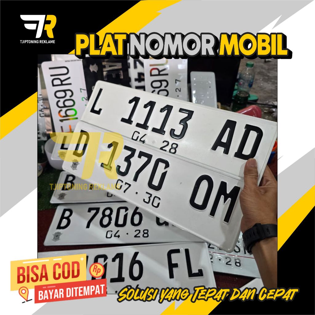 Jual Plat Nomor Mobil Putih Font Baru Logo Lengkap | Shopee Indonesia