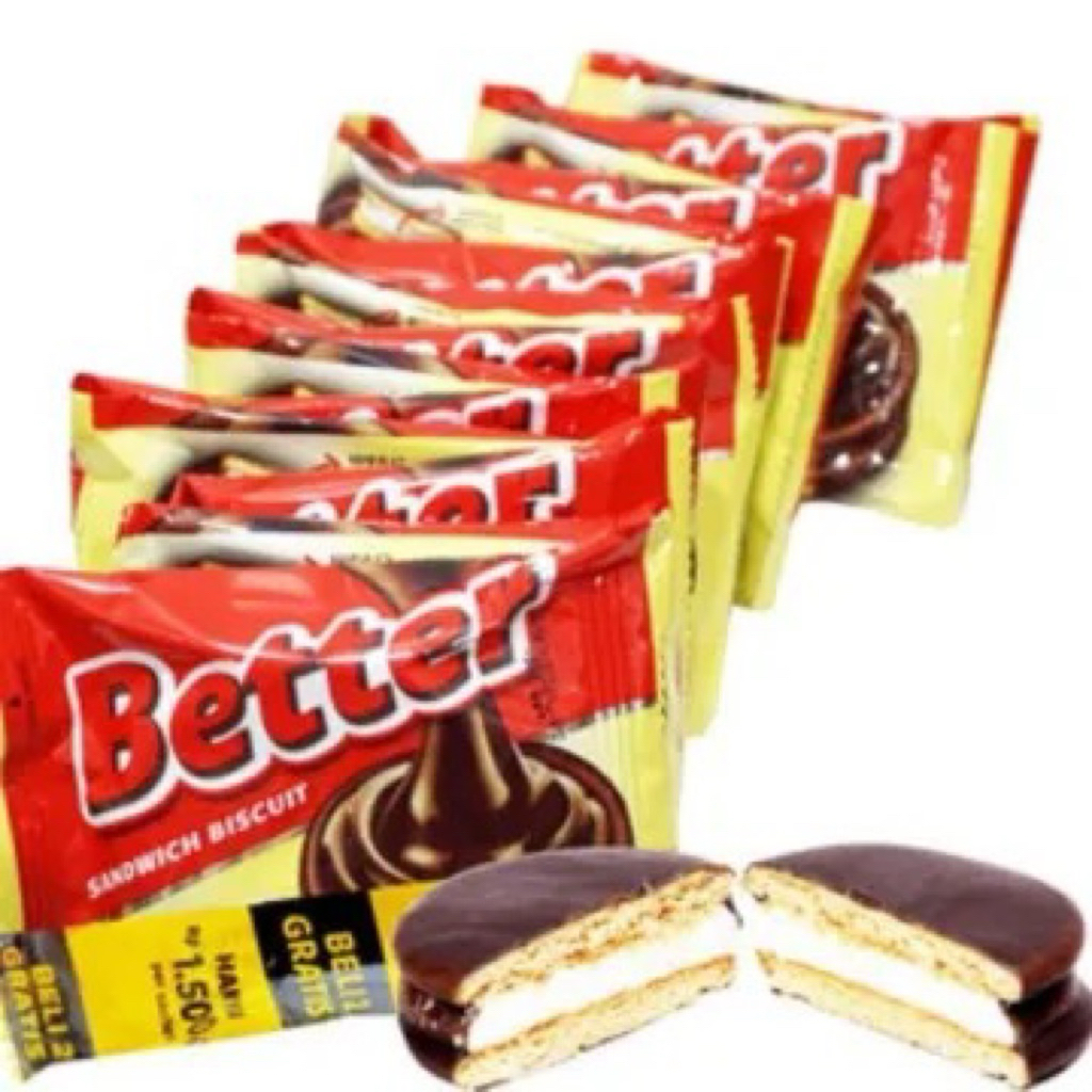 Jual Biskuit Better Bigger cream vanilla / better sandwich biscuit 10 Pcs | Shopee Indonesia