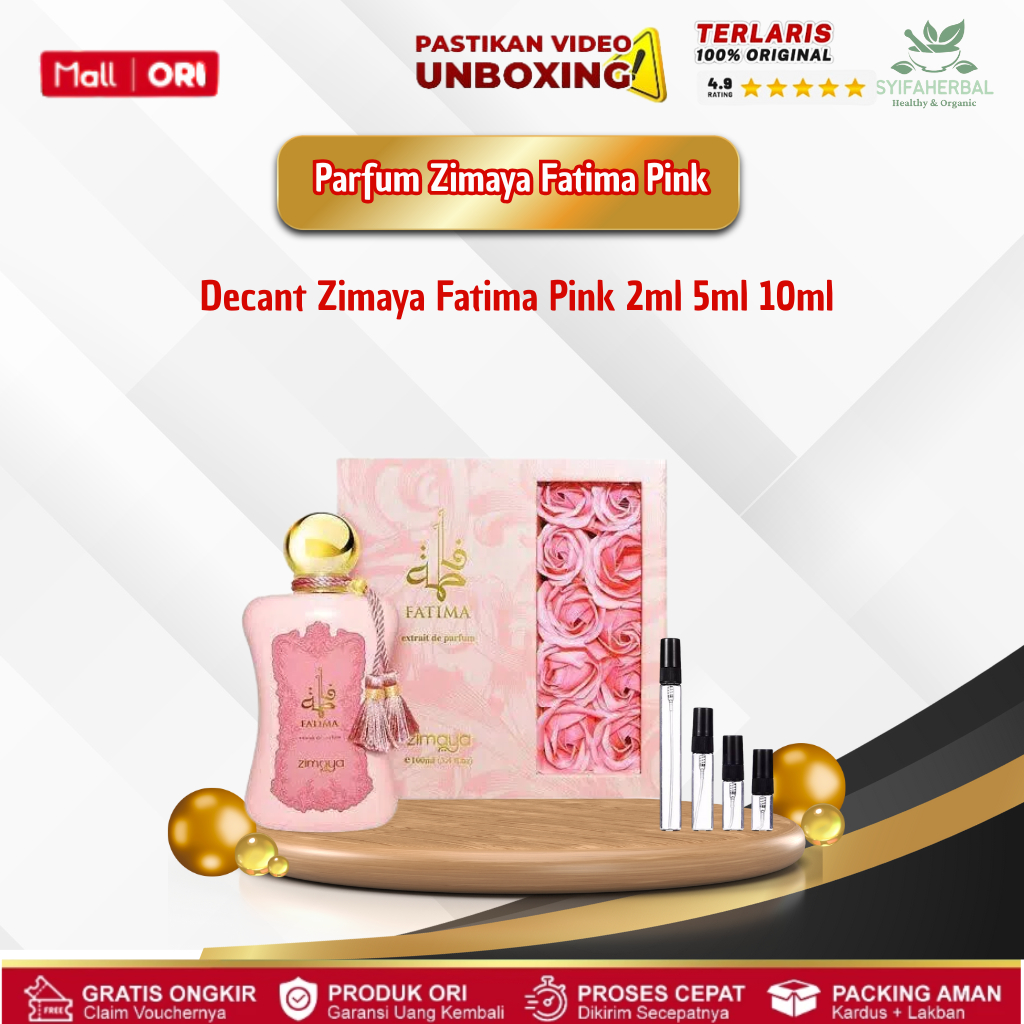 Jual Decant Parfum Afnan Zimaya Fatima Pink Extrait De Parfum For Women ...