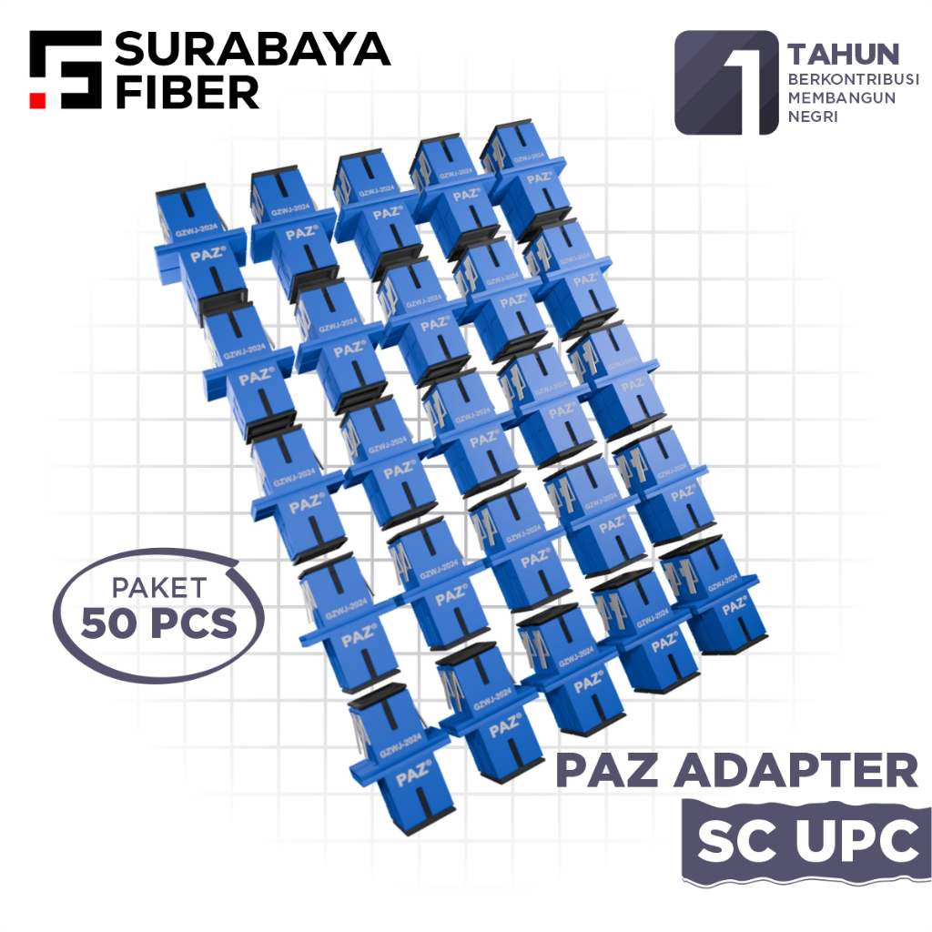 Jual Adapter FO SC UPC Merk PAZ Original isi 50Pcs - Barel Fiber Optik ...