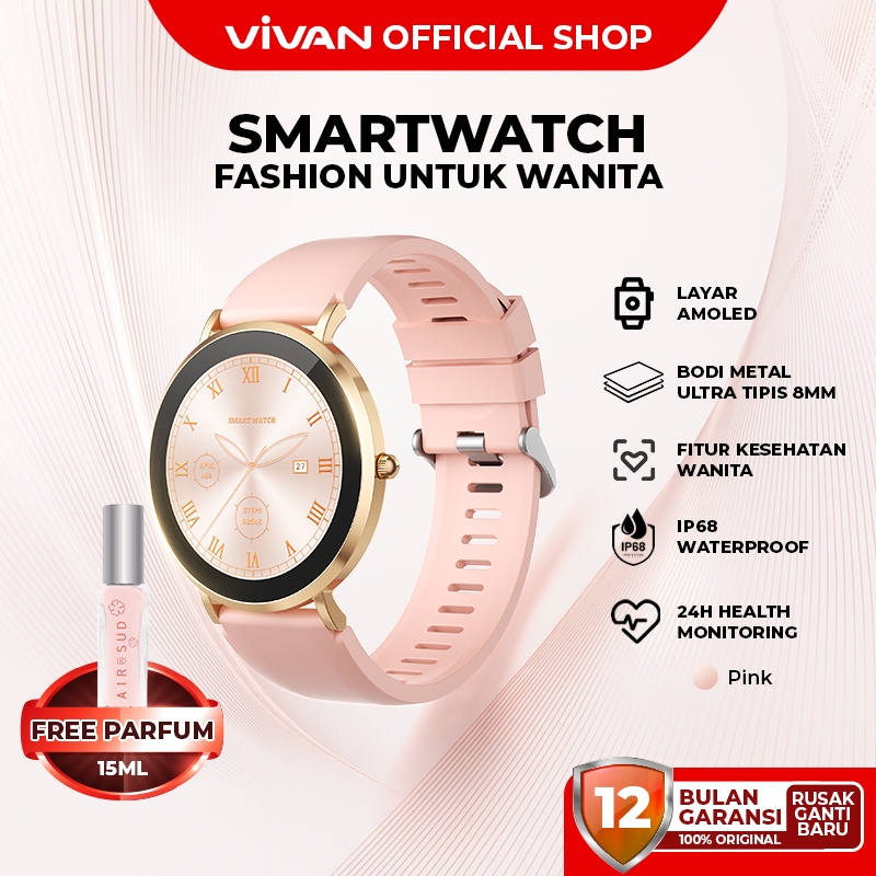Jual [Free Parfum] VIVAN Woman's Smartwatch Fashion Jam Tangan Wanita ...