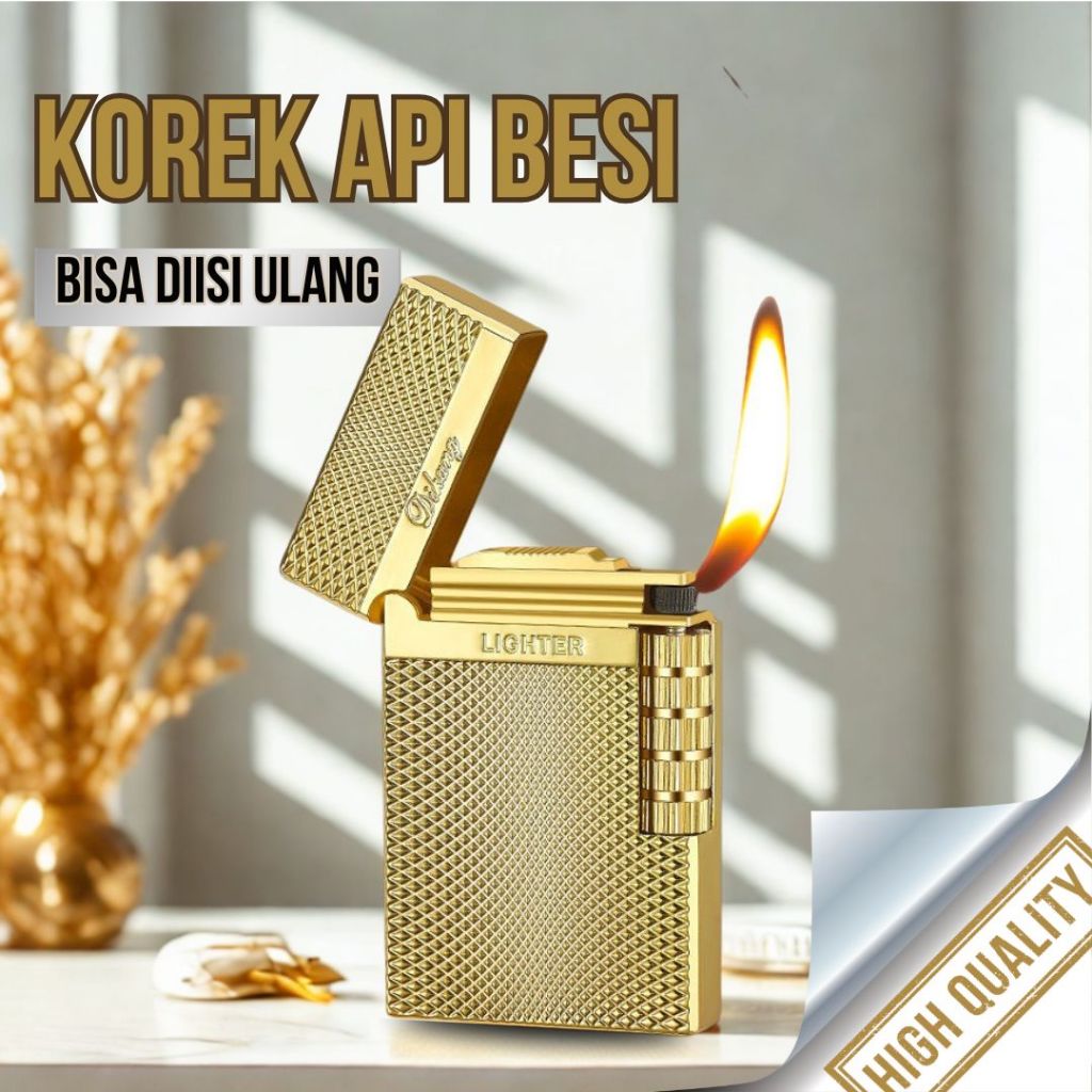 Jual Korek Api Gas Body Dupont Besi Mewah Denting Cling Refillable/Bisa ...