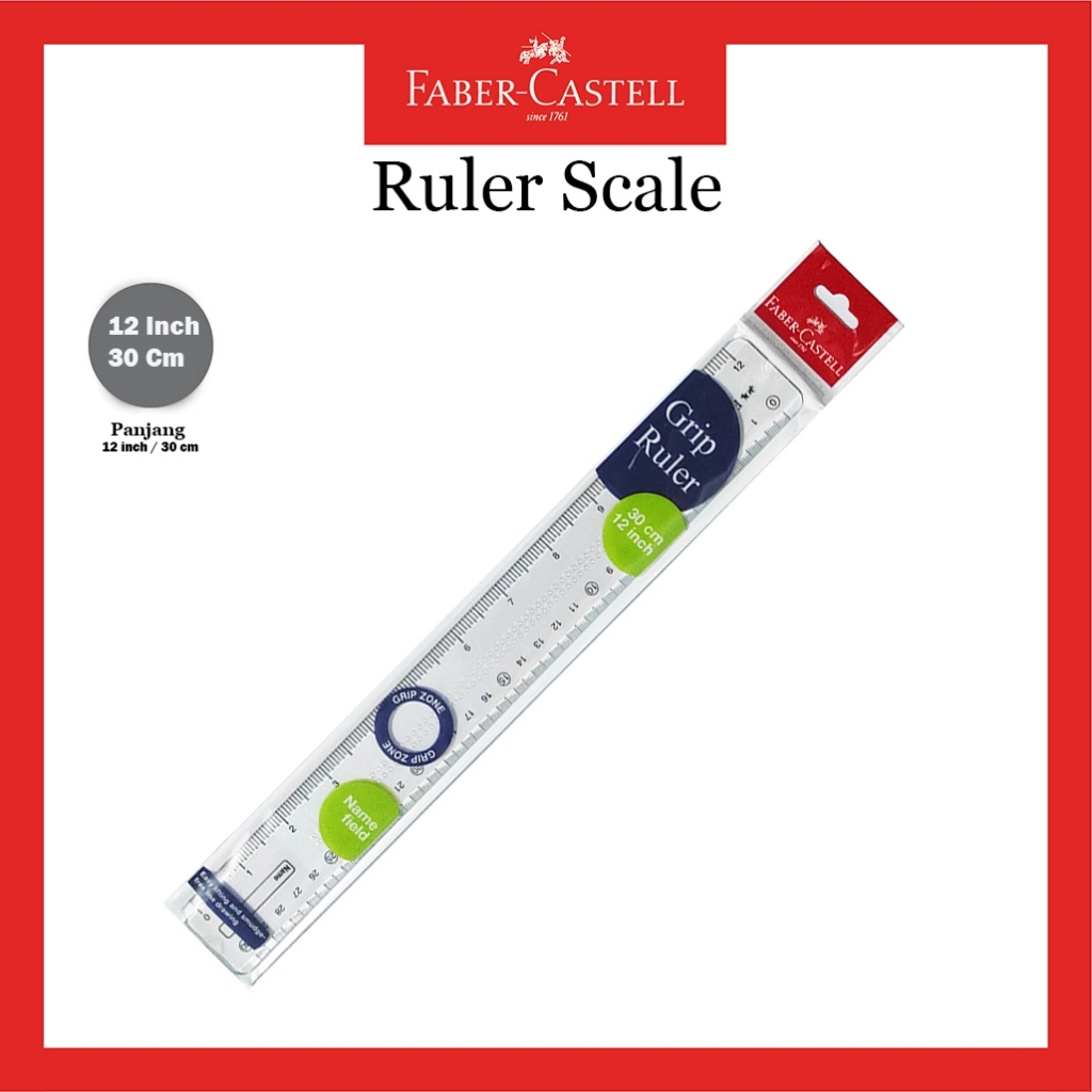 Jual Faber Castell 30 cm Plastic Ruler - Penggaris Faber Castell Scale ...