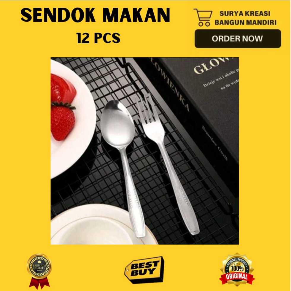 Jual SENDOK STAINLESS 12 PC SENDOK MAKAN GARPU MAKAN SENDOK WARUNG ...
