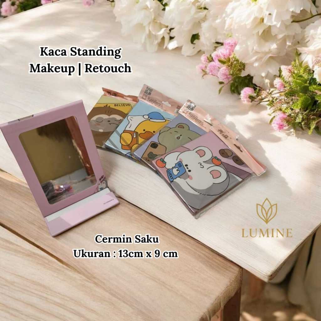 Jual LUMINE Kaca Standing Makeup Retouch | Cermin Motif Animasi | Kaca ...