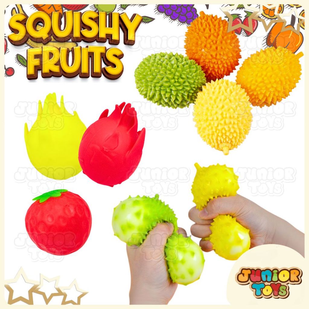 Jual Squishy Buah Buahan Durian Strawberry Buah Naga Pencet Mainan Anti ...