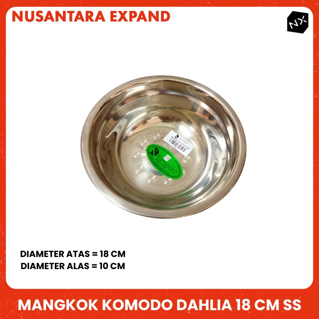 Jual Baskom Mangkok Makan Stainless Komodo / Mangkok Dahlia Tebal 16 18 ...