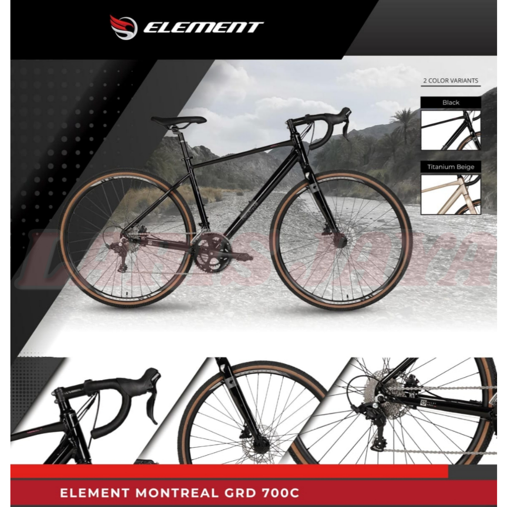 Jual Sepeda Element GRAVEL MONTREAL Ringan 2X9 Speed TERBARU sepeda ...