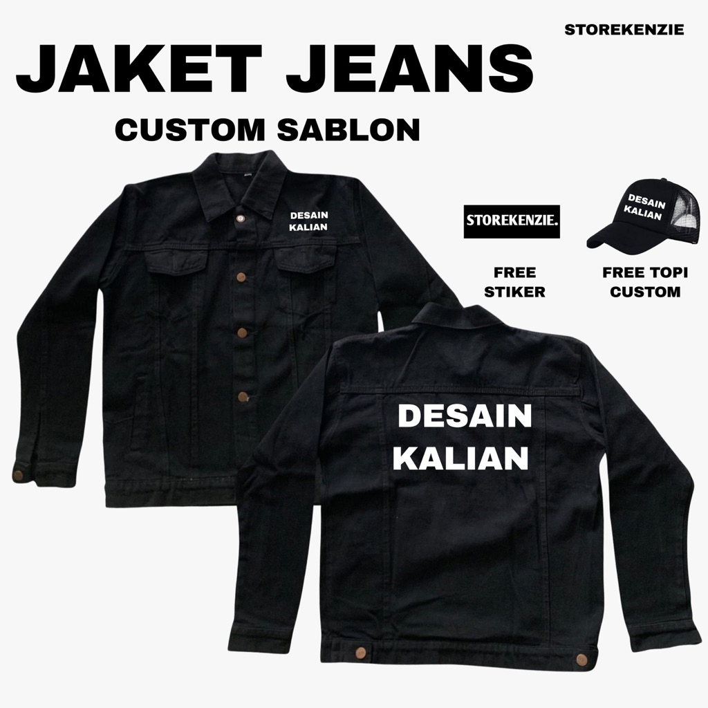 Jual Custom Jaket jeans sablon satuan - Gratis desain suka suka bahan ...