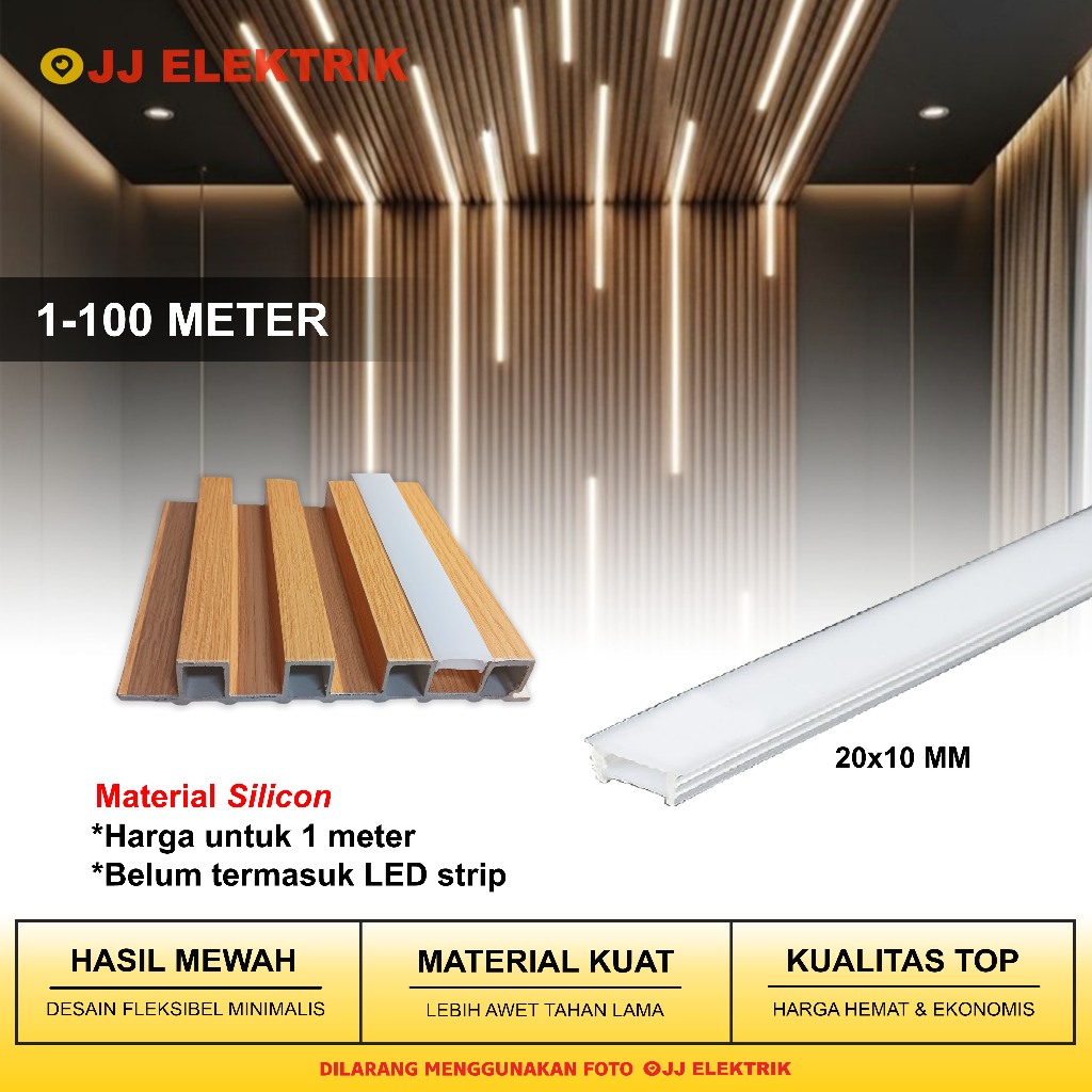 Jual Housing LED Strip Flexible Cover Strip LED Silicon Susu WPC Wall ...