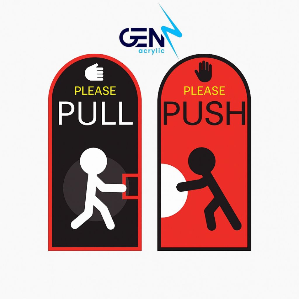Jual Stiker Pintu PUSH & PULL | Tanda Dorong Tarik Pintu Akrilik ...
