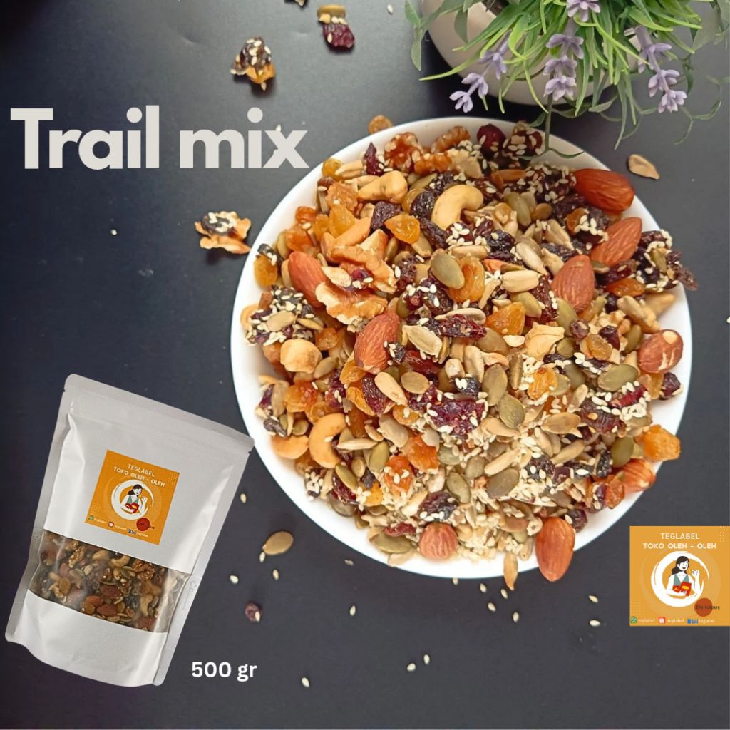 Jual Trail Mix Roasted Premium 500 gram Mixed nuts (Almond, Sunflower ...