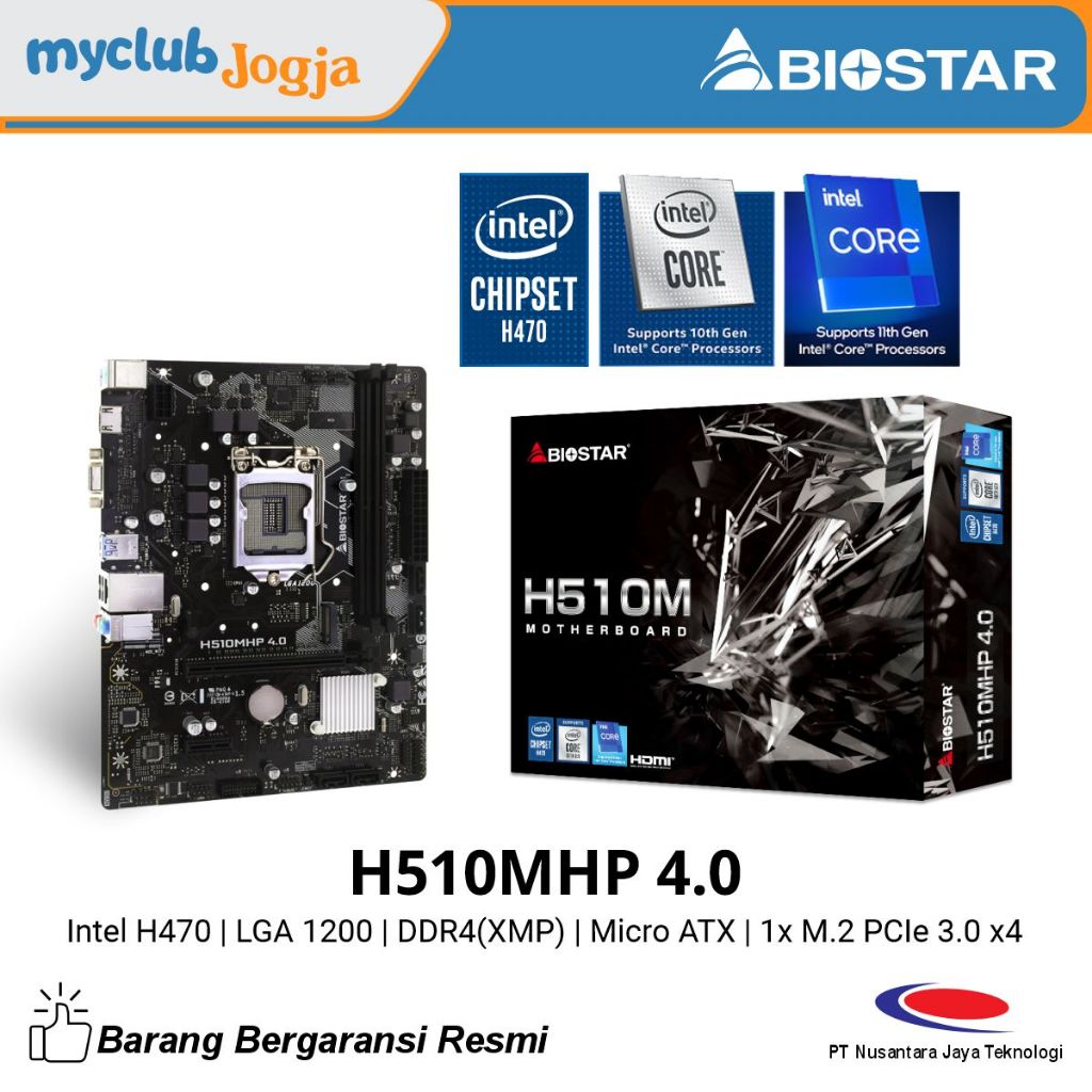 Jual Biostar H510MHP 4.0 Motherboard Intel H470 LGA 1200 DDR4 XMP M2 ...