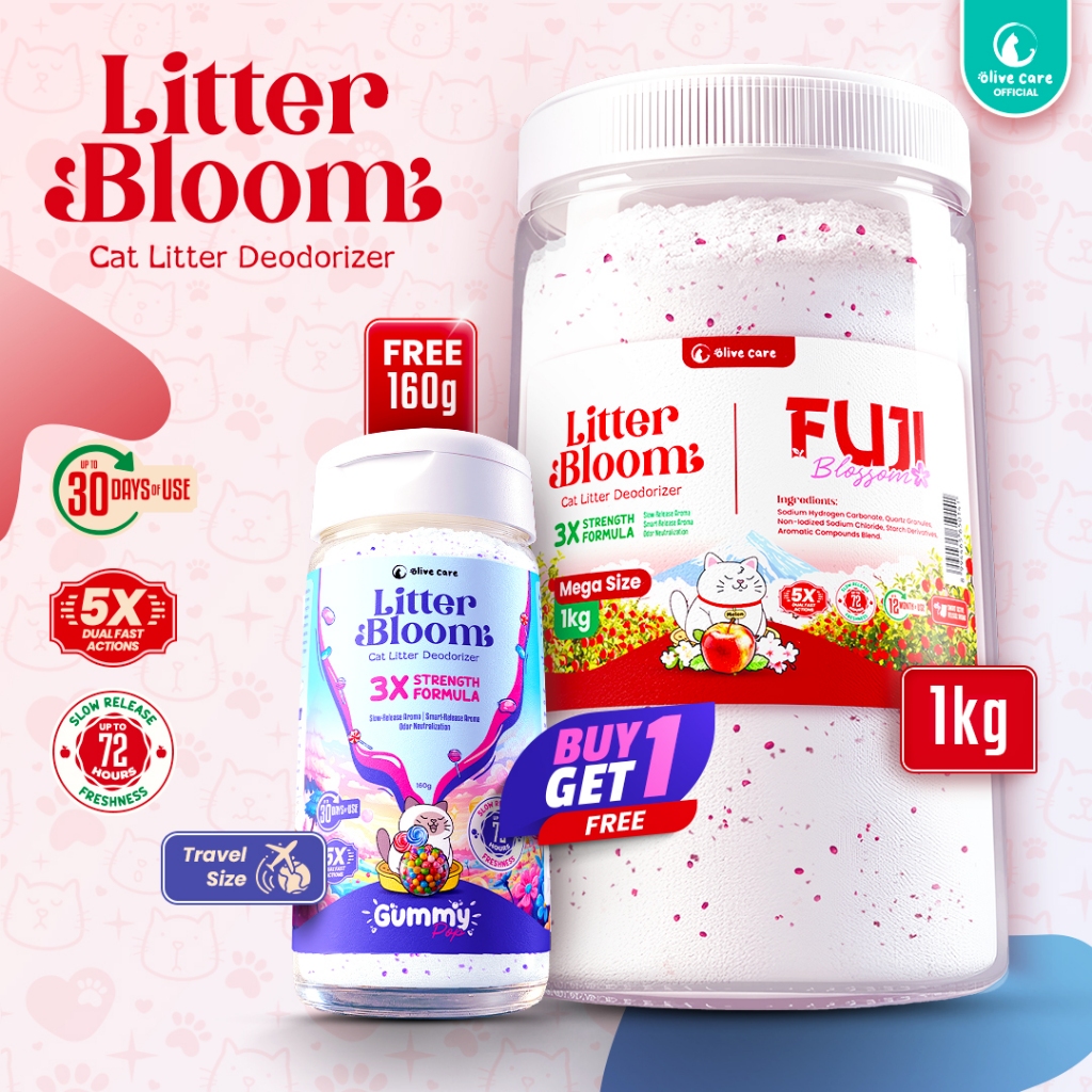 Jual Olive Care LITTER BLOOM Penghilang Bau Pipis Pup Litter Box Kucing ...