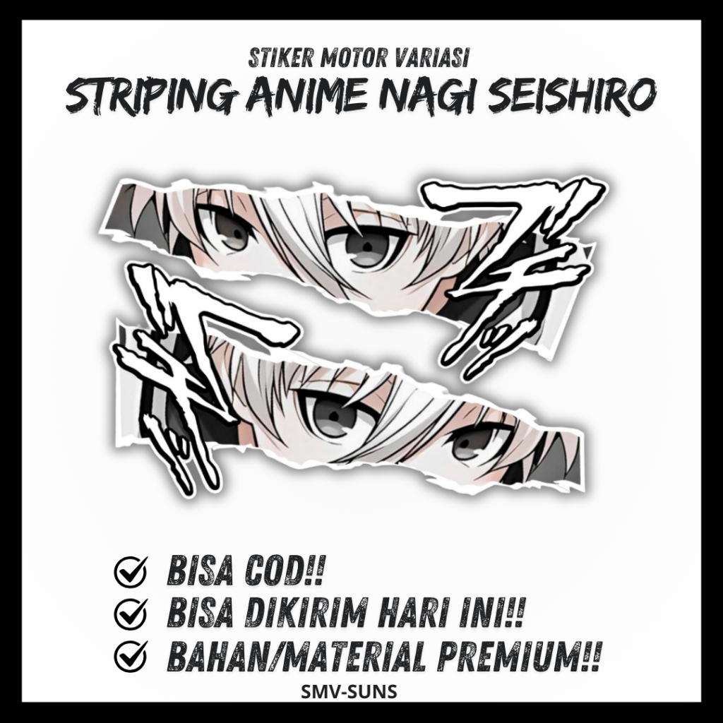 Jual Stiker Striping Nagi Seishiro Sticker Anime Blue Lock kanan kiri ...