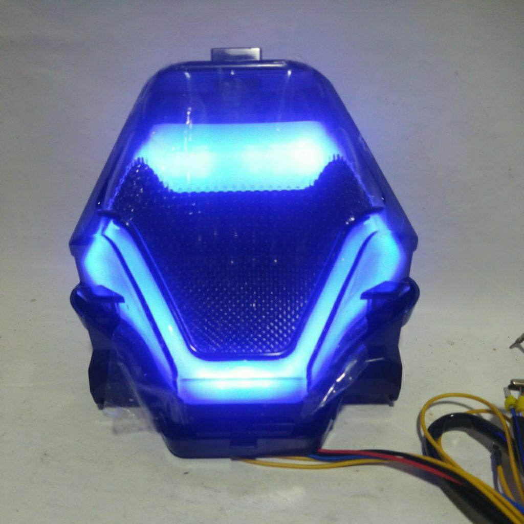 Jual Lampu stop assy 3in1 led Yamaha mx king mt15 r25 biru custom ...
