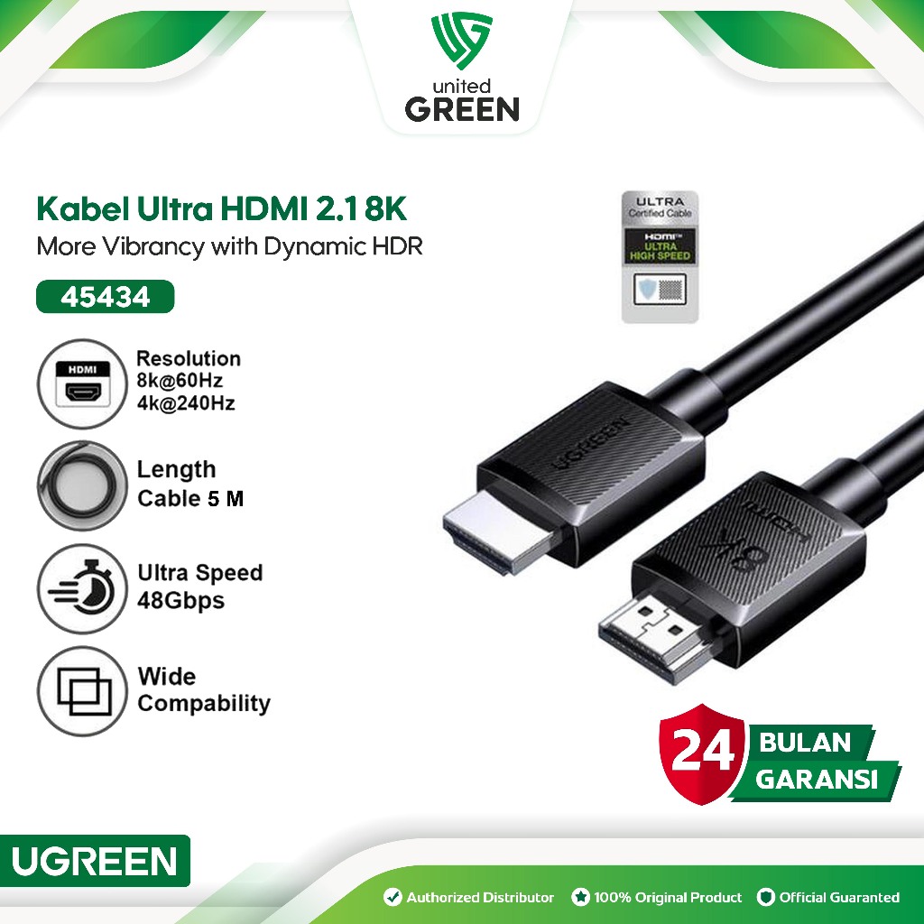 Jual UGREEN 45434 Kabel HDMI to HDMI Male 2.1 8K 60Hz Ultra HD 5M 5 ...