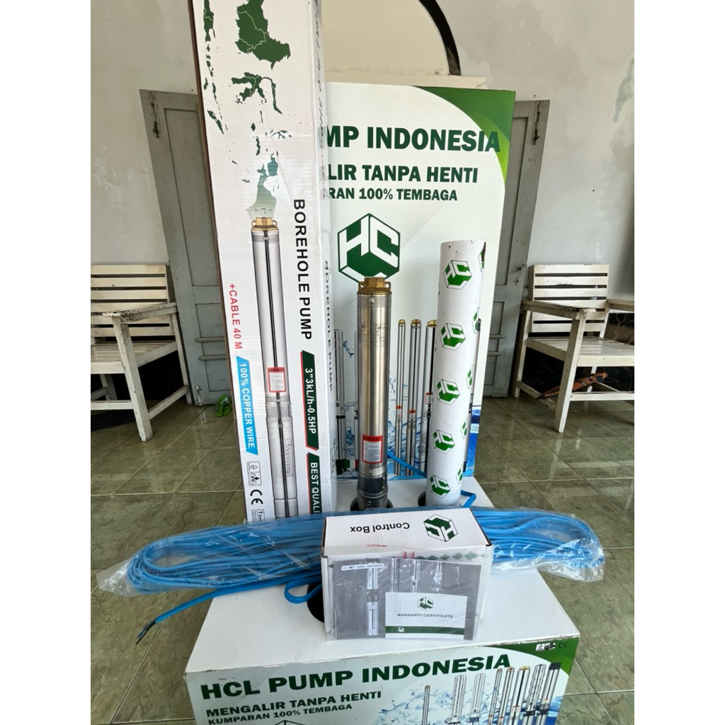Jual POMPA HCL PUMP 0,5HP (3”3kL+kbl 40m) | Shopee Indonesia