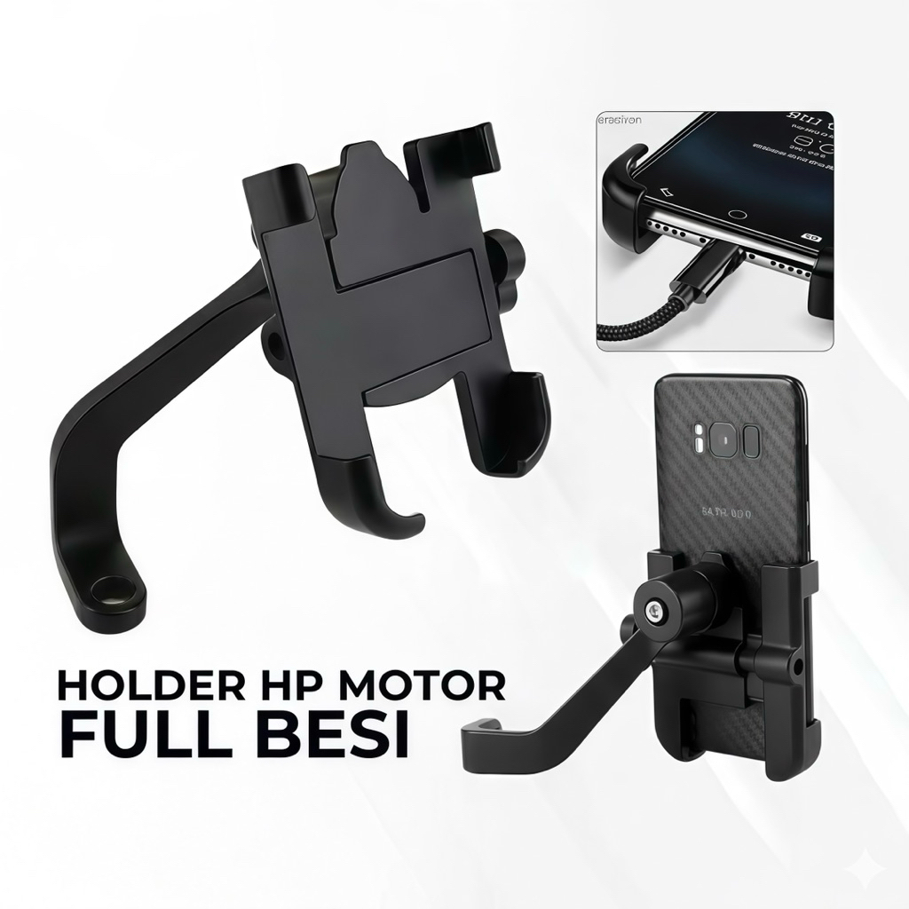Jual IDEA PERABOT Holder Hp stang Motor Spion Besi Penahan Ponsel ...