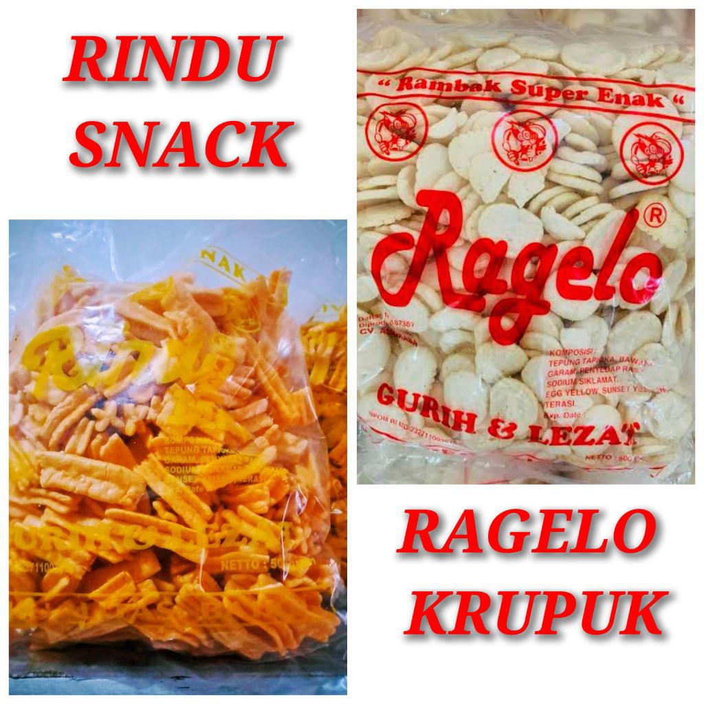 Jual Ragelo Krupuk Udang Kecil Rindu Snack Kemasan Jumbo 500 Gram Super ...
