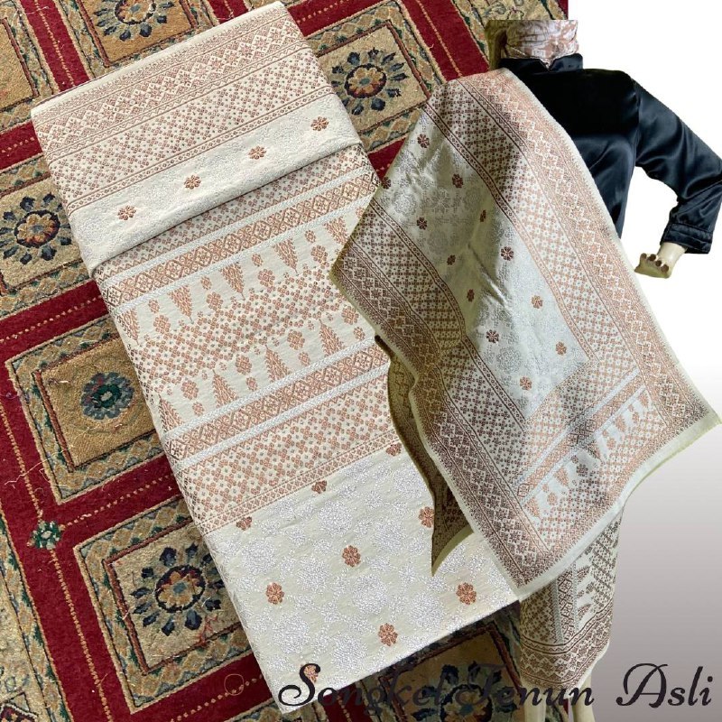 Jual Tina Songket - Songket Palembang Motif Bunga Cina Tembaga Tenun ...