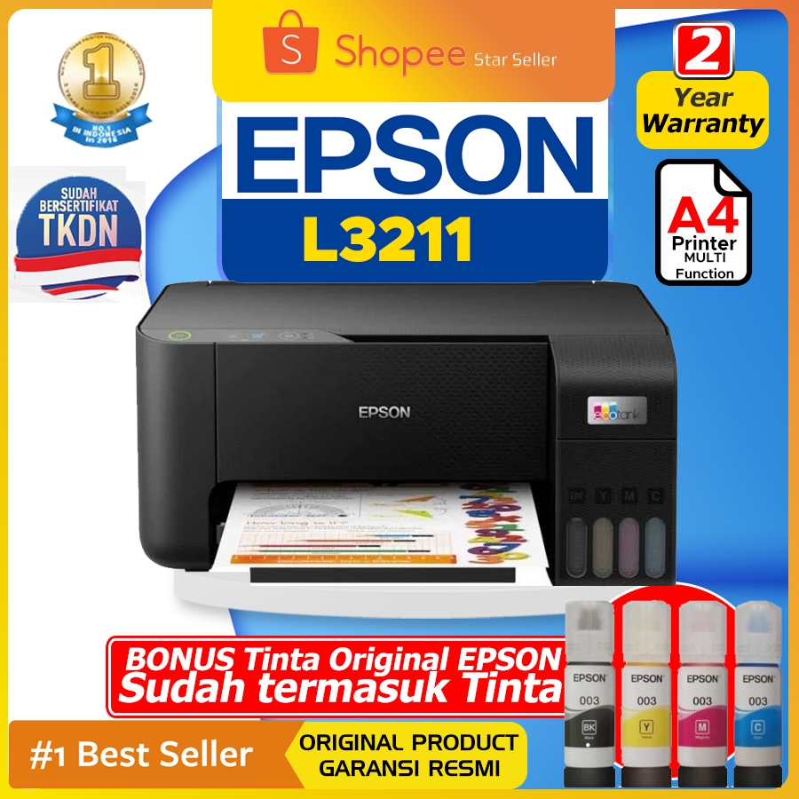 Jual EPSON Printer L3211 Print Scan Copy Multifungsi Tkdn Print ...