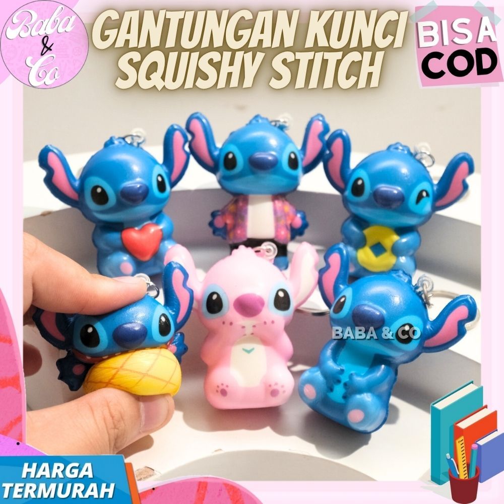 Jual GANTUNGAN KUNCI SQUISHY STITCH IMUT LUCU KEYCHAIN BONEKA SQUISHY ...