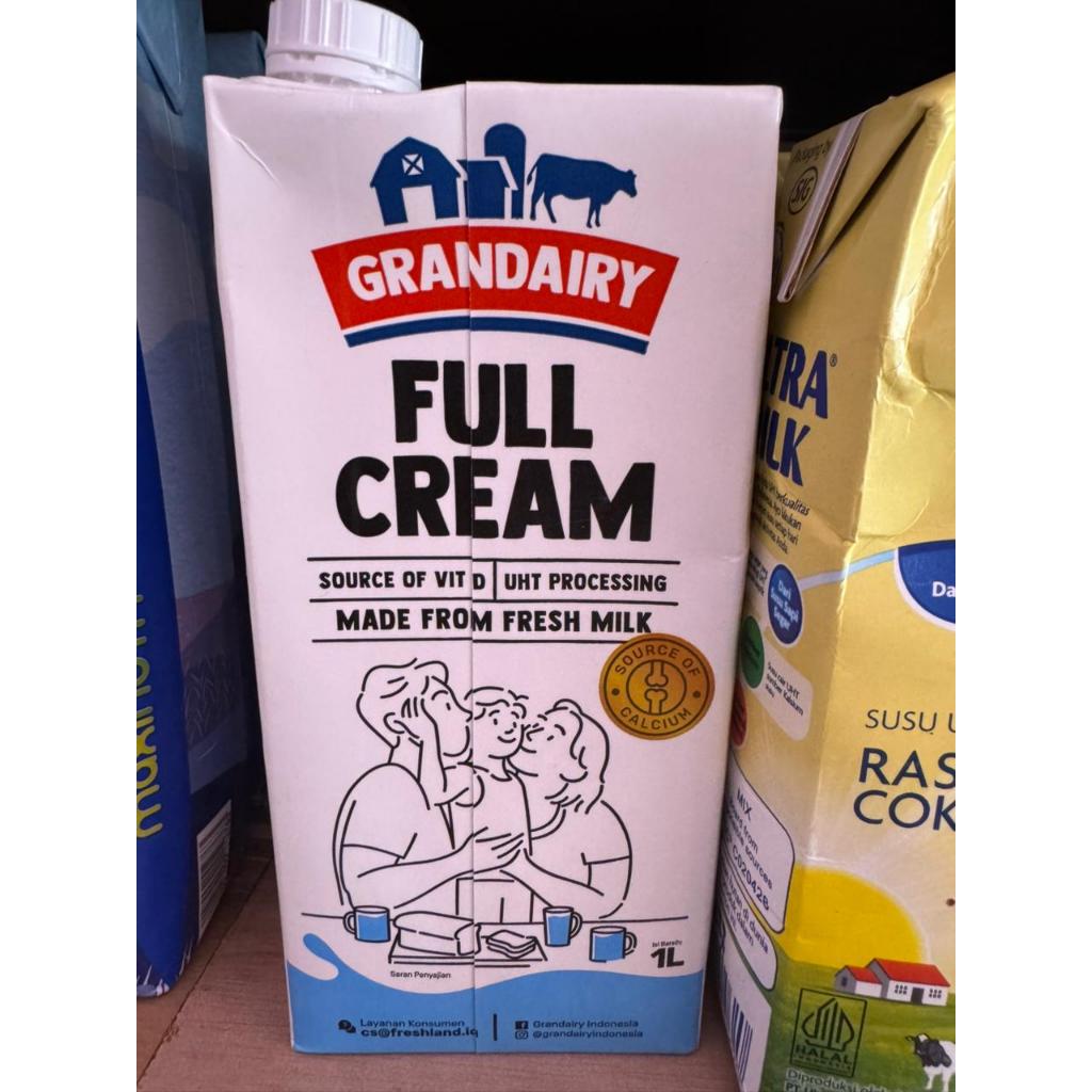 Jual susu uht full cream grandairy 1liter/susu uht grandairy 1liter ...