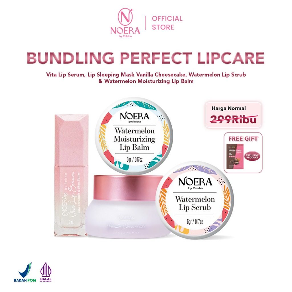 Jual Noera Bundling Perfect Lipcare | New Vita Lip Serum + Watermelon ...