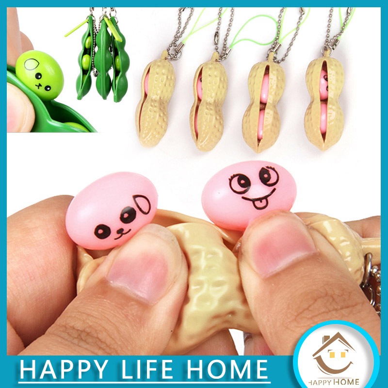 Jual Keychain Gantungan Kunci Edamame Squishy Squeeze Stress Relief ...