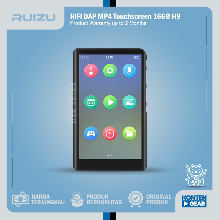 Jual Ruizu MP4 Player Bluetooth HiFi DAP Touchscreen 16GB H9 | Shopee ...