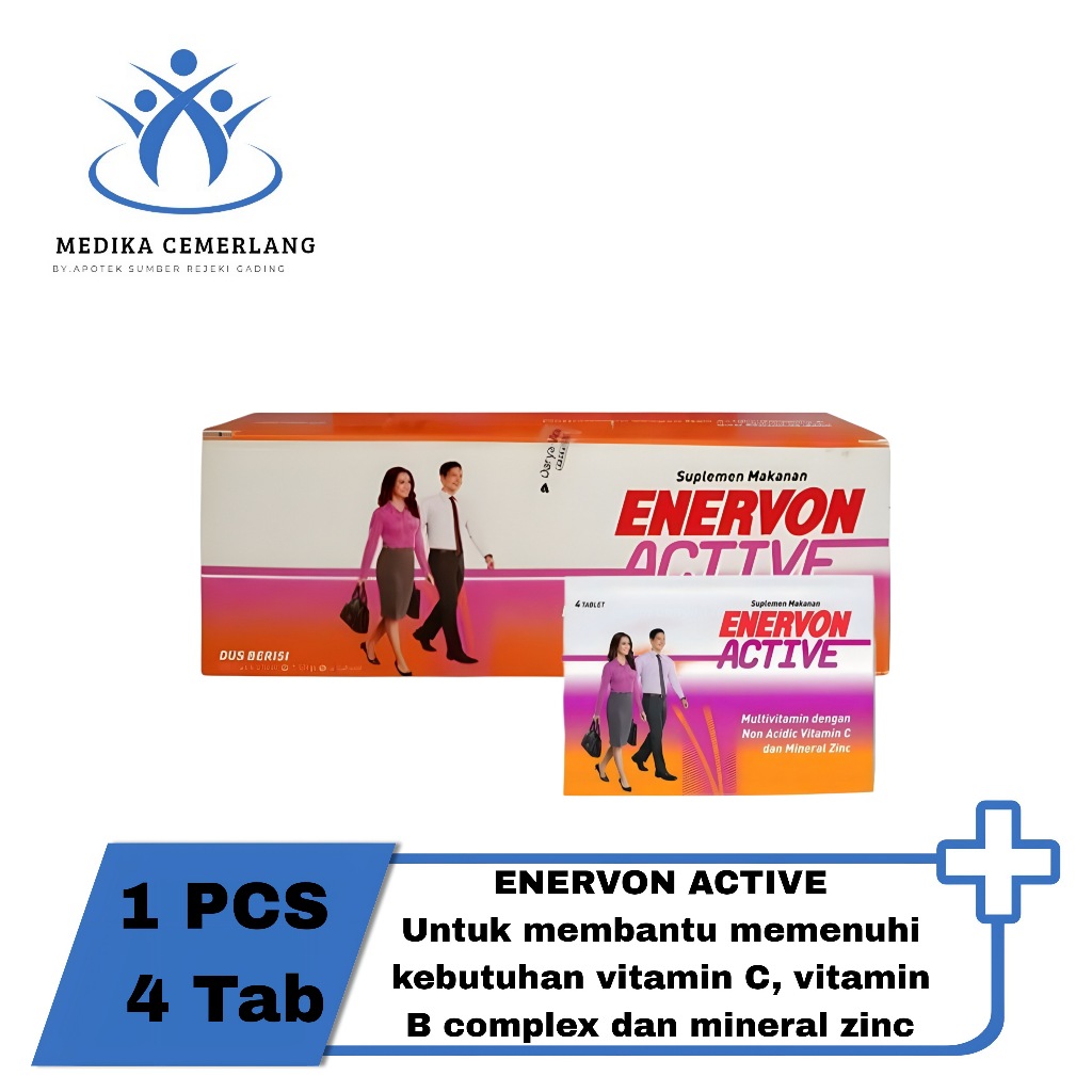Jual Enervon Active Suplementasi Vitamin C (4 Tablet) | Shopee Indonesia