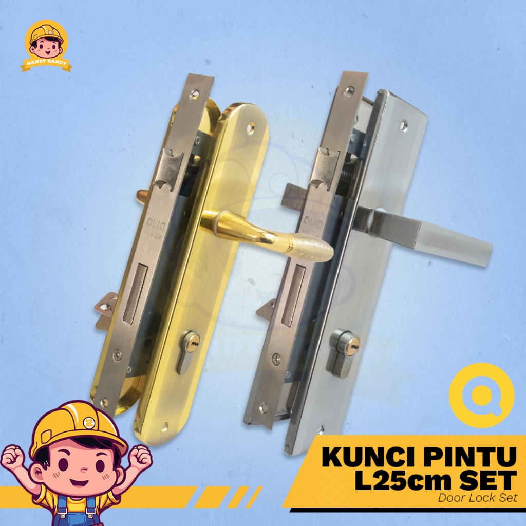Jual OLIQ Handle Kunci Pintu SET LARGE - 25 cm | Handle Aluminium Anti ...