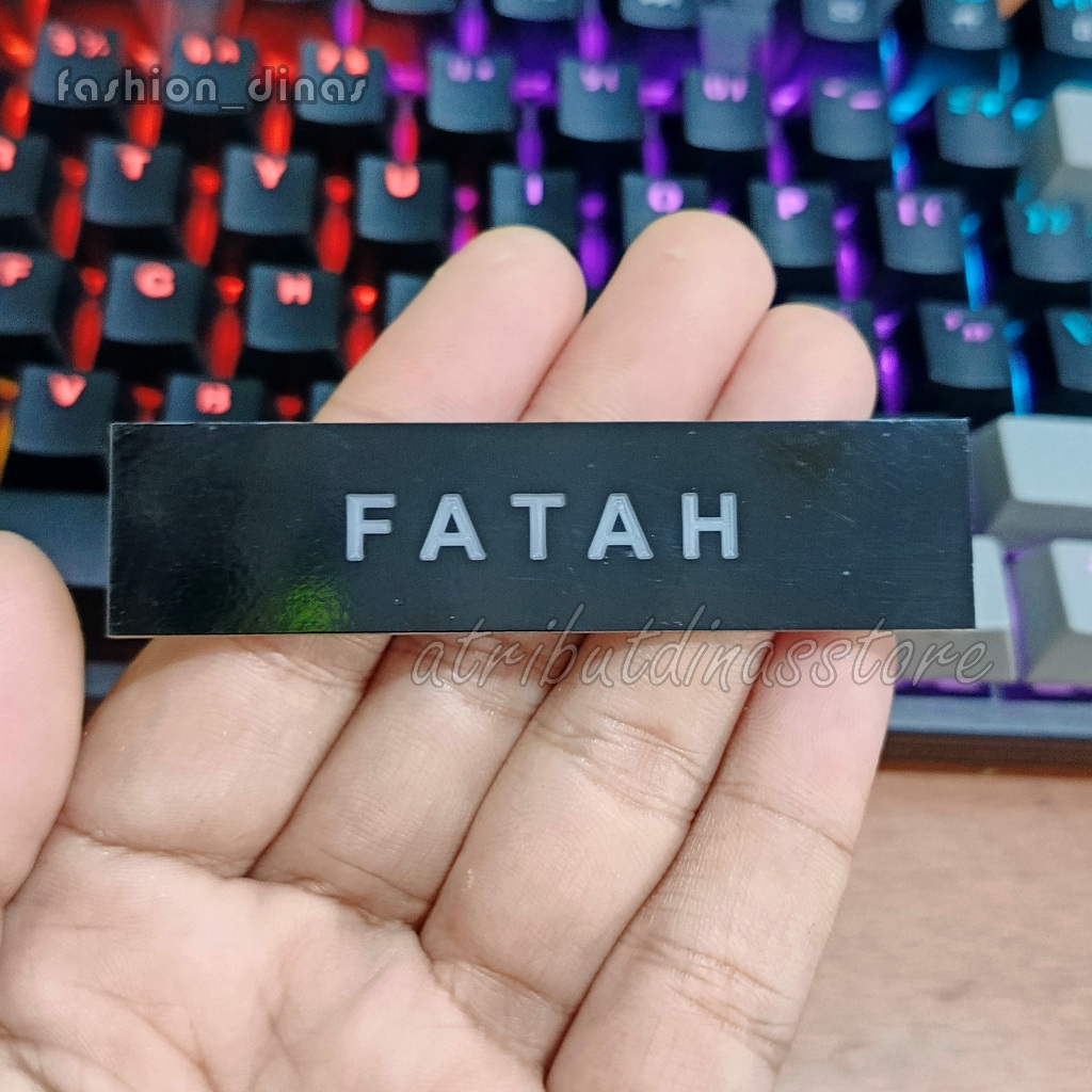 Jual NAME TAG ASN PERSIT KANTOR PAPAN NAMA GRAFIR HITAM BELAKANG PUTIH ...